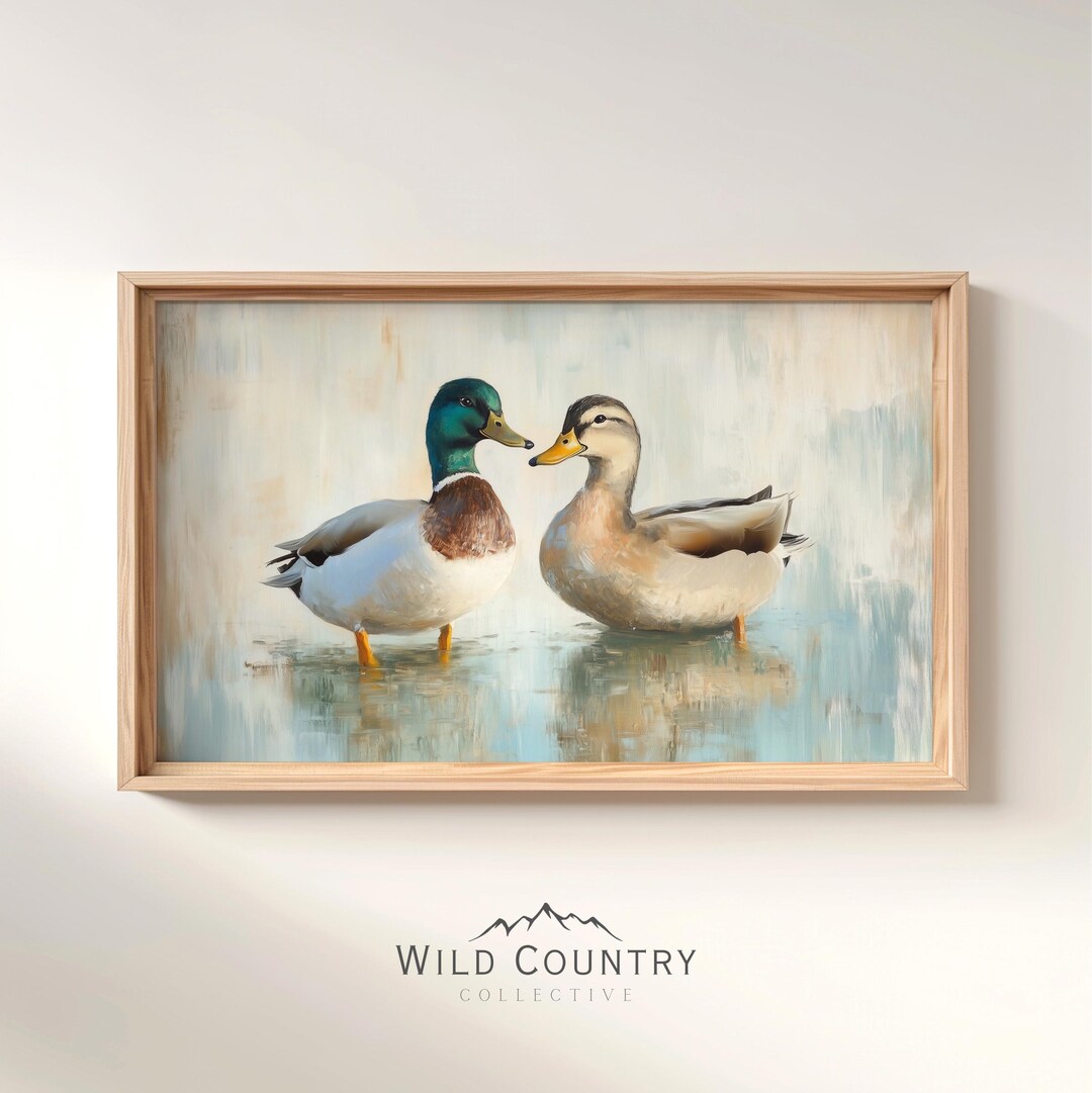 Love Birds Mallard Ducks Poster Print, Gift for Couples, Farmhouse ...