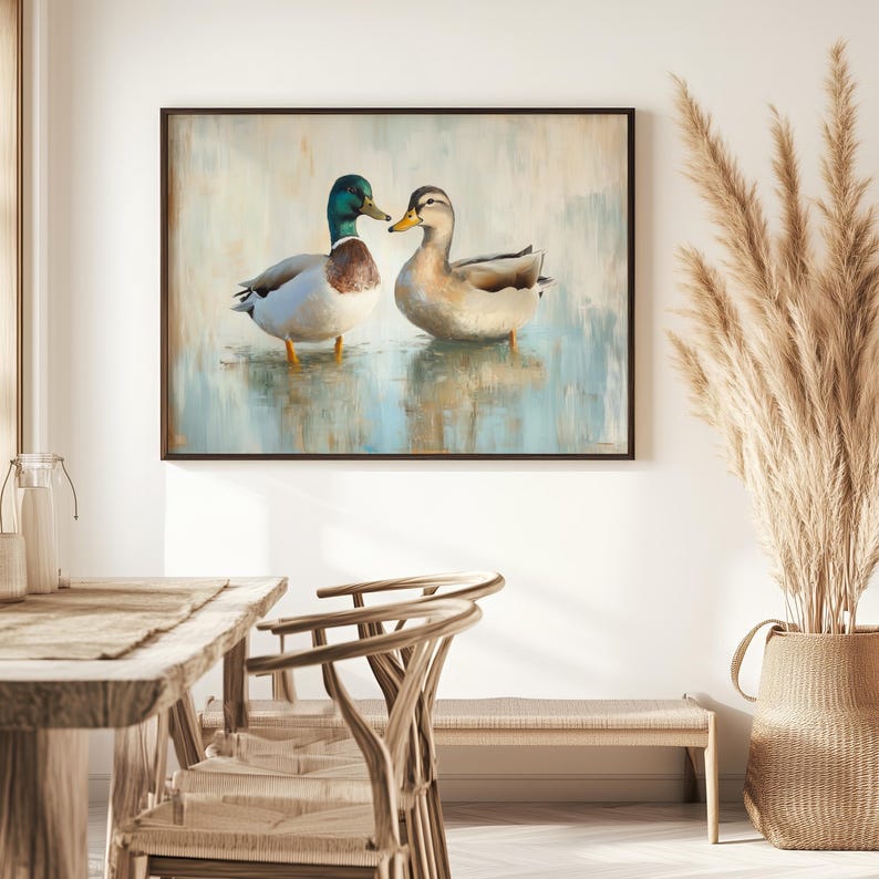 Love Birds Mallard Ducks Poster Print, Gift for Couples, Farmhouse ...