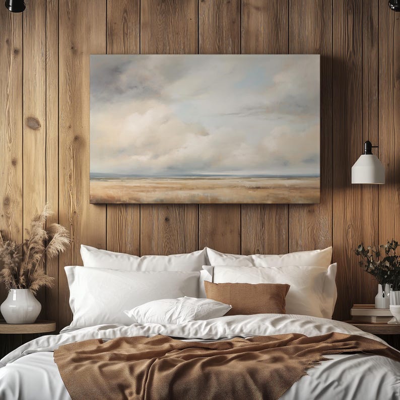 Cloud Painting Canvas Prairie Wall Art Storm Cloud Print Moody Minimal ...