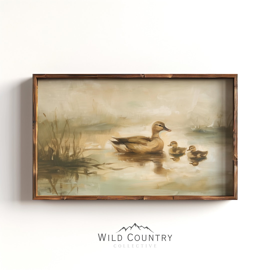 Mama Mallard Duck Poster, Vintage Mallard Duck Nursery Art, Muted Duck ...