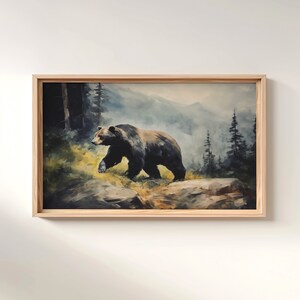 Rustic Black Bear Poster Print, Vintage Forest Wall Art, Rustic Bear ...