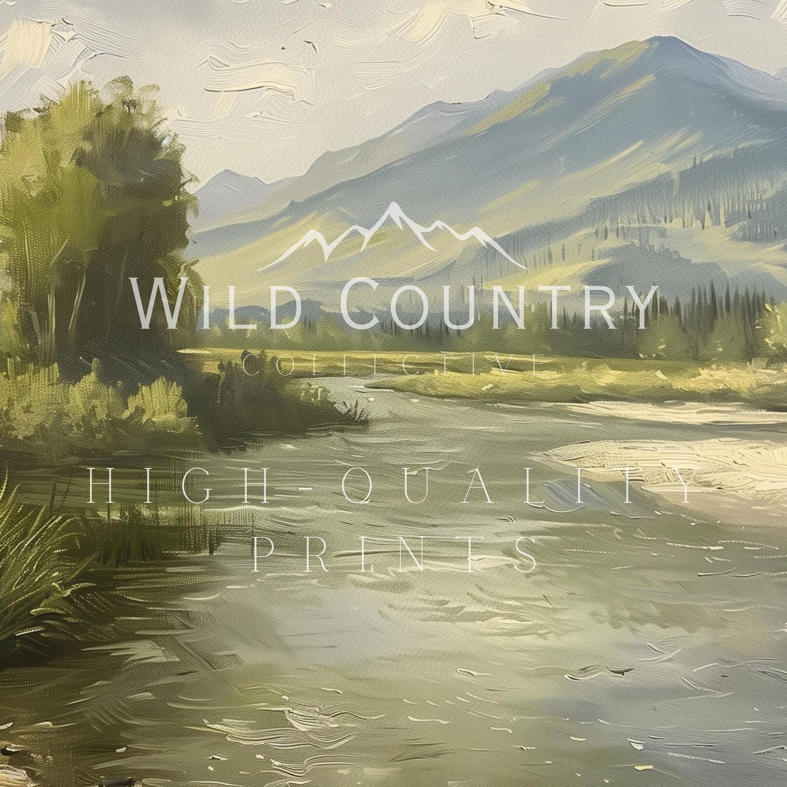 Vintage Rustic River Poster Print, Antique River Landscape Painting ...
