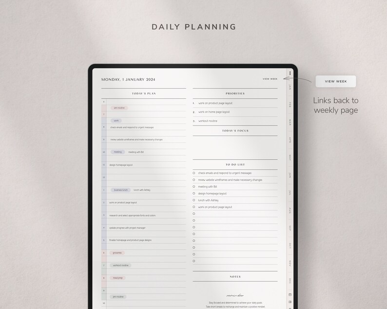 Digital Planner 2024 Goodnotes Planner for Ipad, Tablet Monthly, Weekly ...
