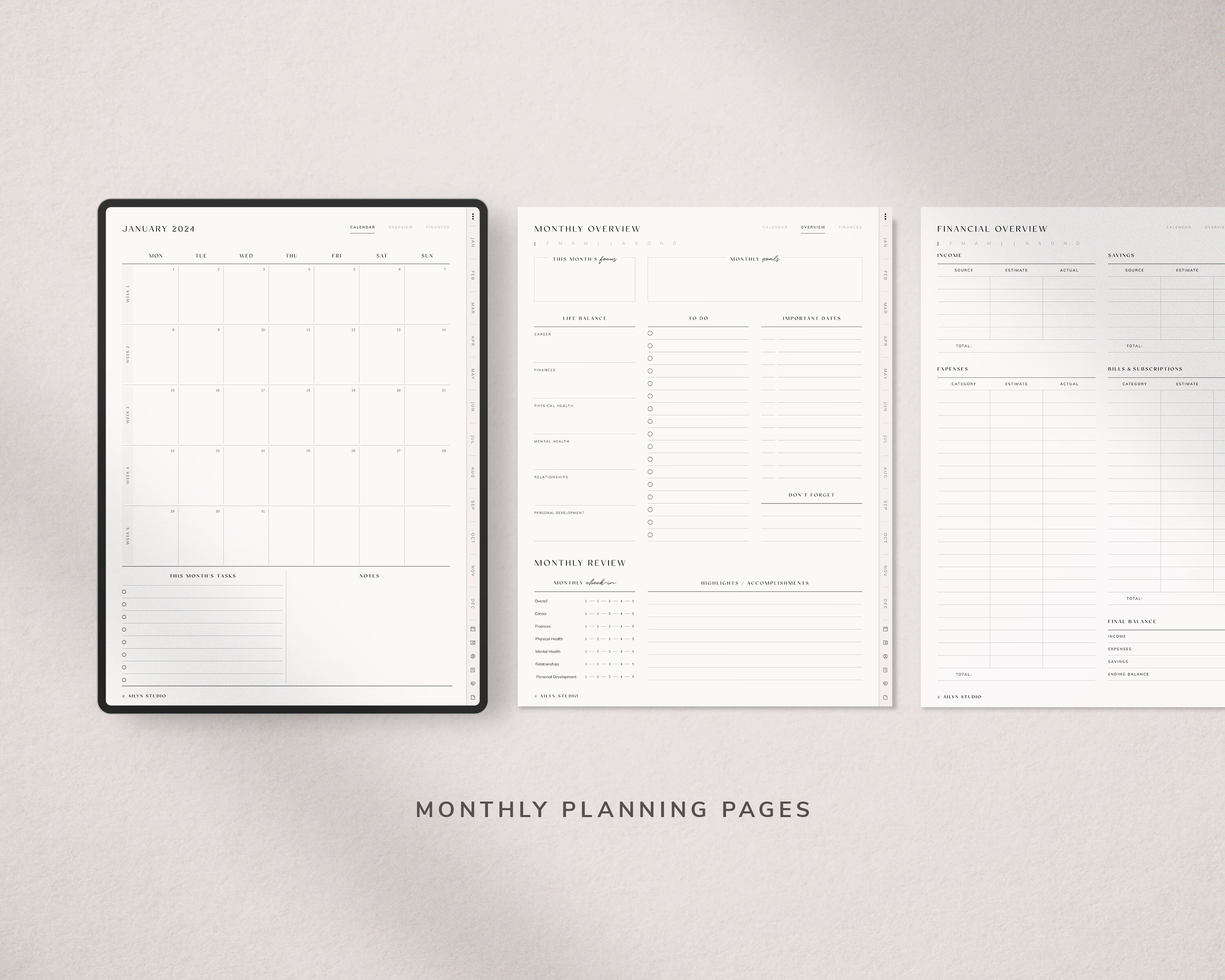 Digital Planner 2024 Goodnotes Planner for Ipad, Tablet Monthly, Weekly ...