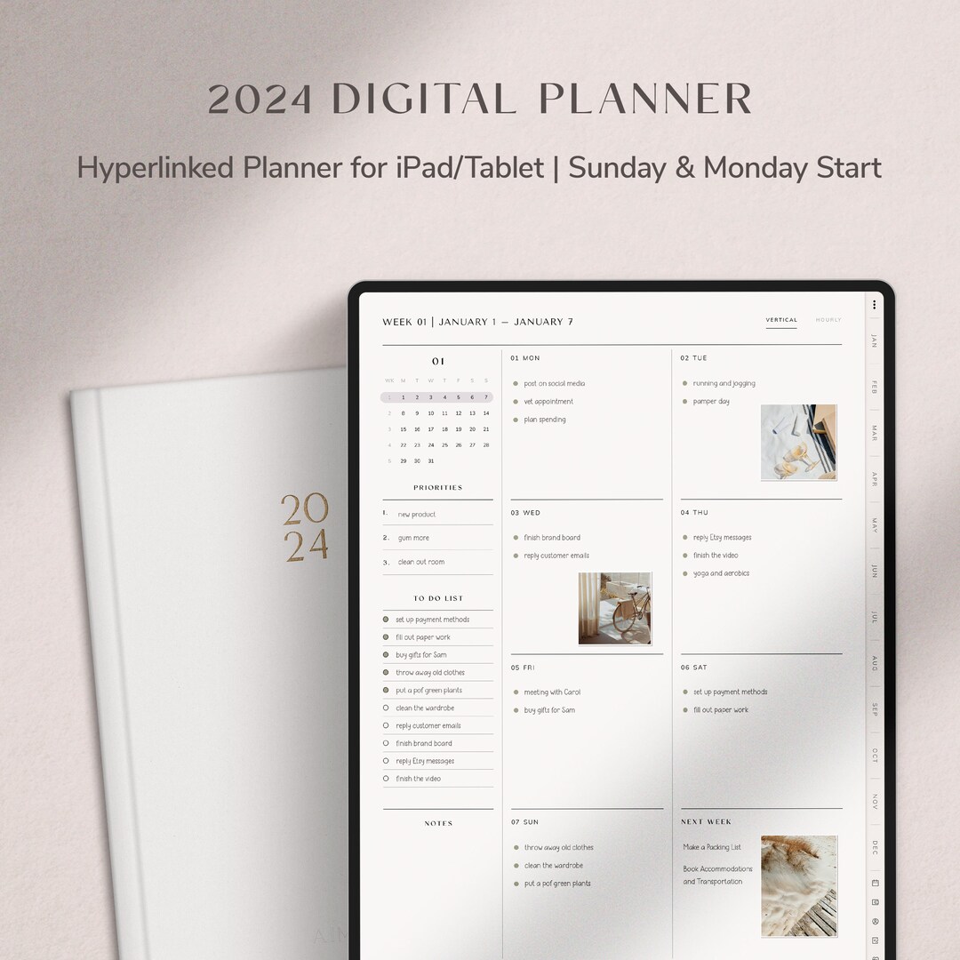 Digital Planner 2024 Goodnotes Planner for Ipad, Tablet Monthly, Weekly ...