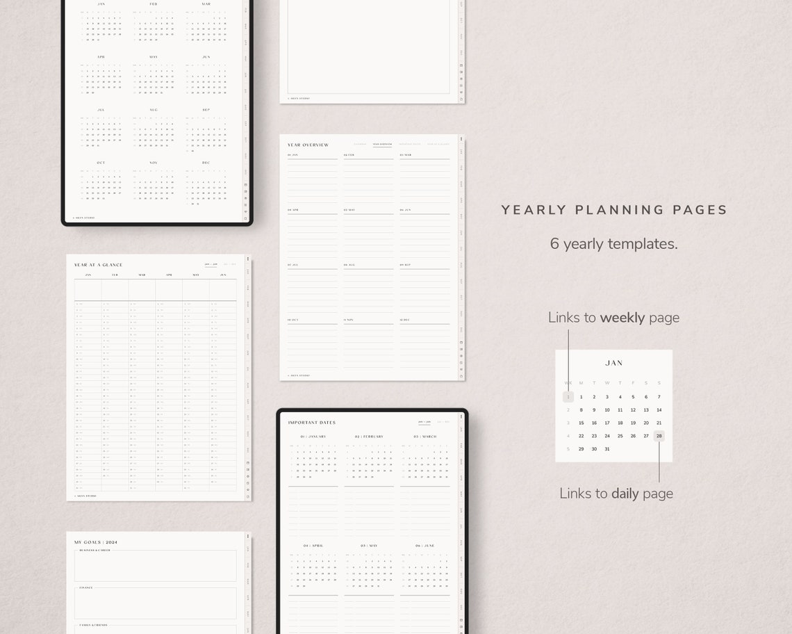 Digital Planner 2024 Goodnotes Planner for Ipad, Tablet Monthly, Weekly ...