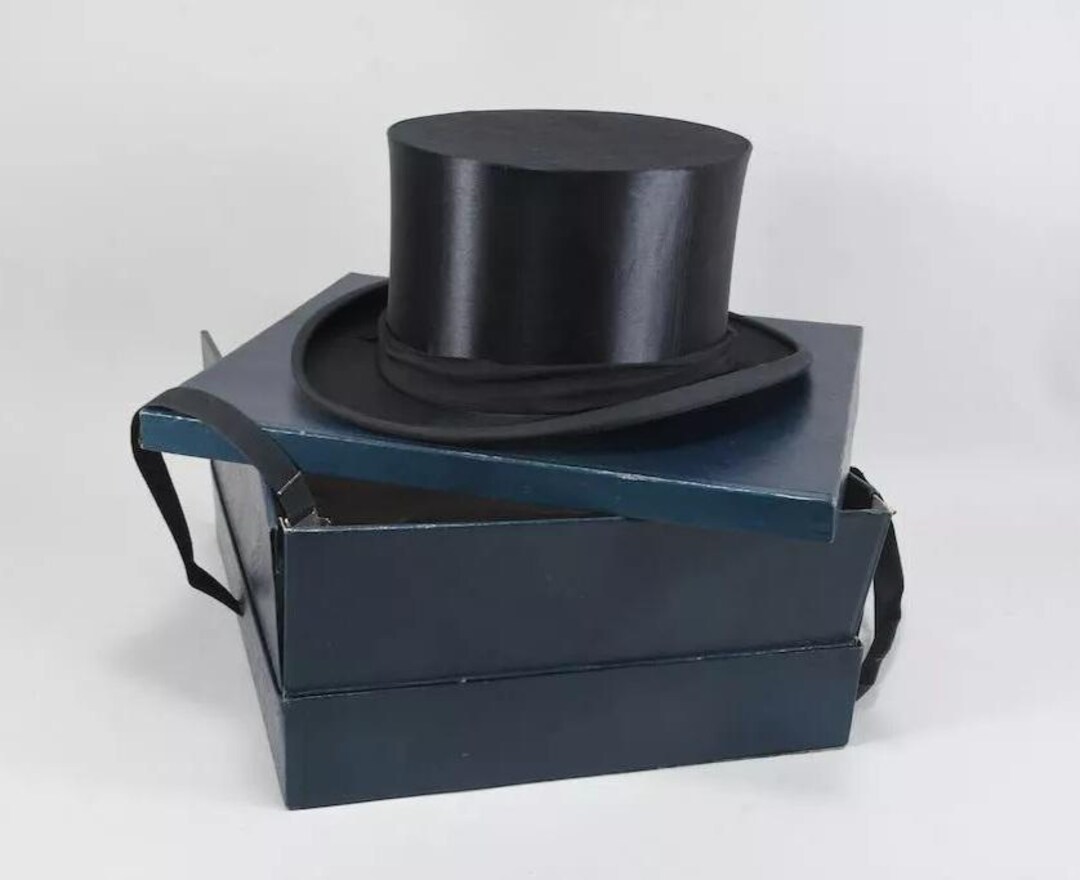 Top Hat, Folding Silk, Opera Hat in Hatbox From Germany 1940 Luxury ...