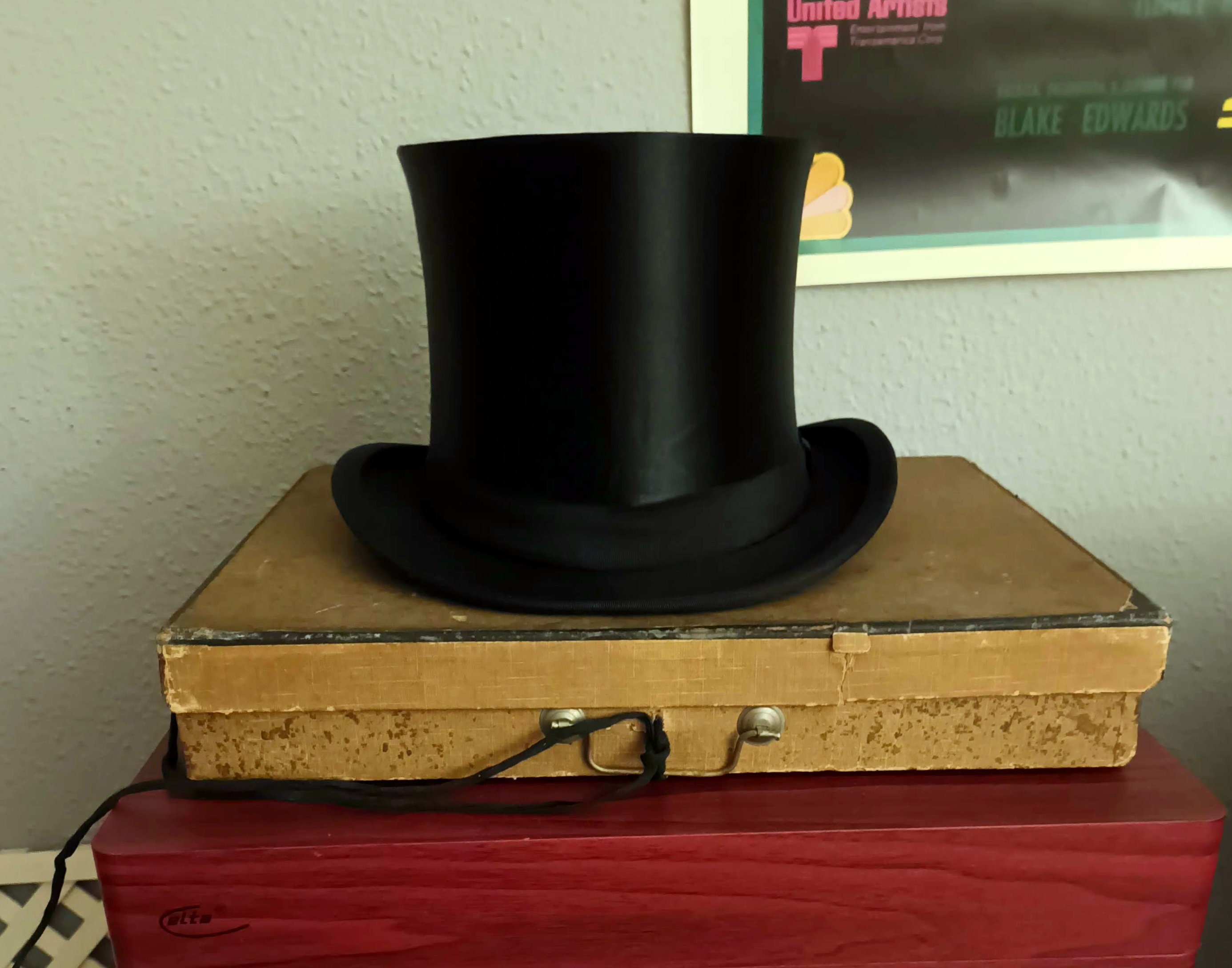 Top Hat, Folding Silk, Opera Hat in Hatbox From Germany Vintage Luxury ...