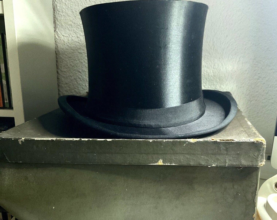 Top Hat, Folding Silk, Opera Hat in Hatbox From Germany Vintage Luxury ...