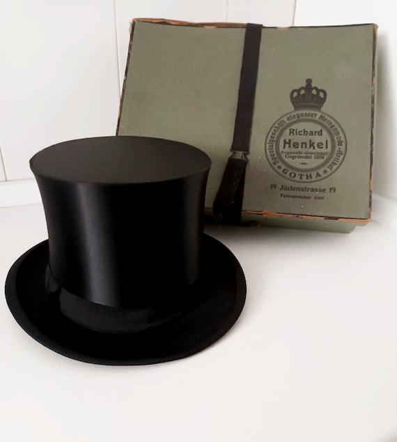 Top Hat Folding Silk Opera Hat in Hatbox From Richard Henkel - Etsy