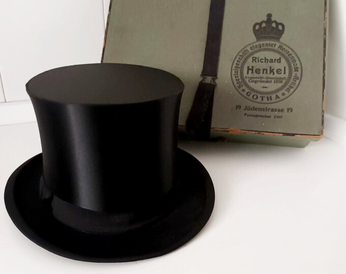 Top Hat Folding Silk Opera Hat in Hatbox From Richard Henkel - Etsy