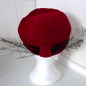 Vintage Half Hat, Vintage Tilt Velvet Women Hat, Velvet Red, Garnet Hat ...