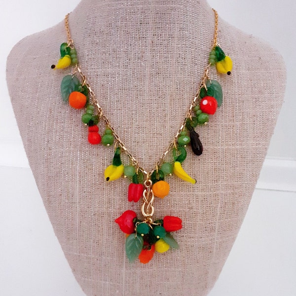 Necklace With Glass Fruits - Etsy