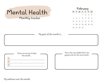 Mental Health Bundle Planner Digital Beige - Etsy