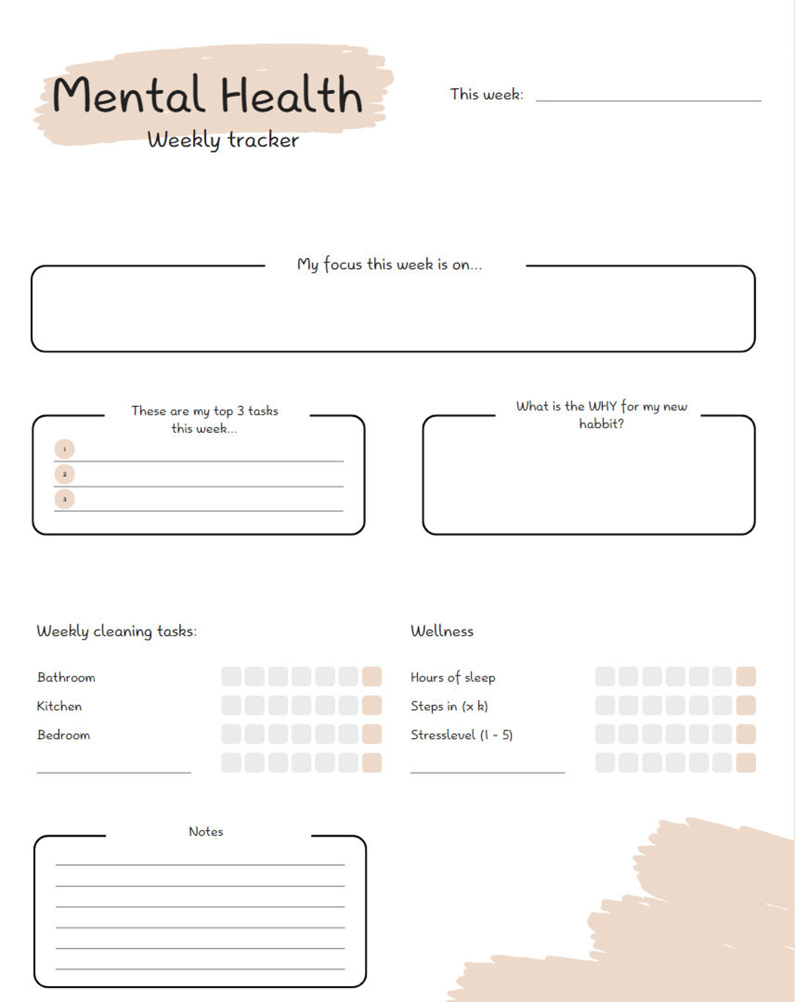 Mental Health Bundle Planner Digital Beige - Etsy