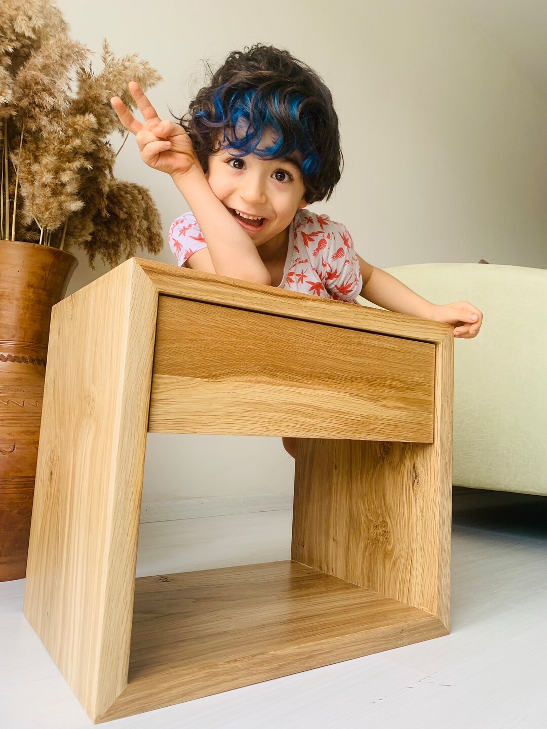 Solid Oak, Oak Table, Oak Nightstand, Oak Bedside Table, Nightstand ...