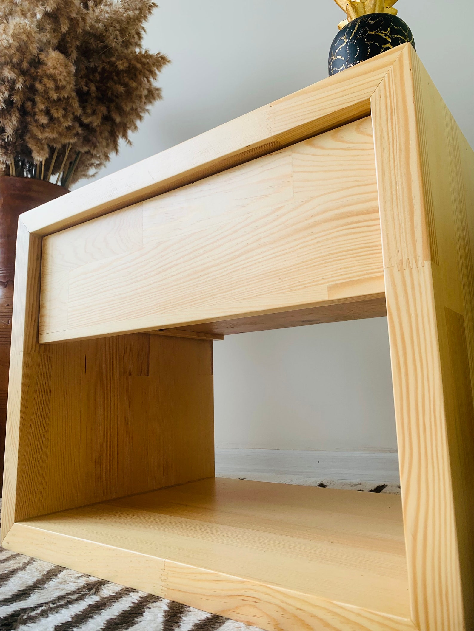 End Table, Retro Nightstands, Wood Bedside Tables, Nightstand Shelf ...