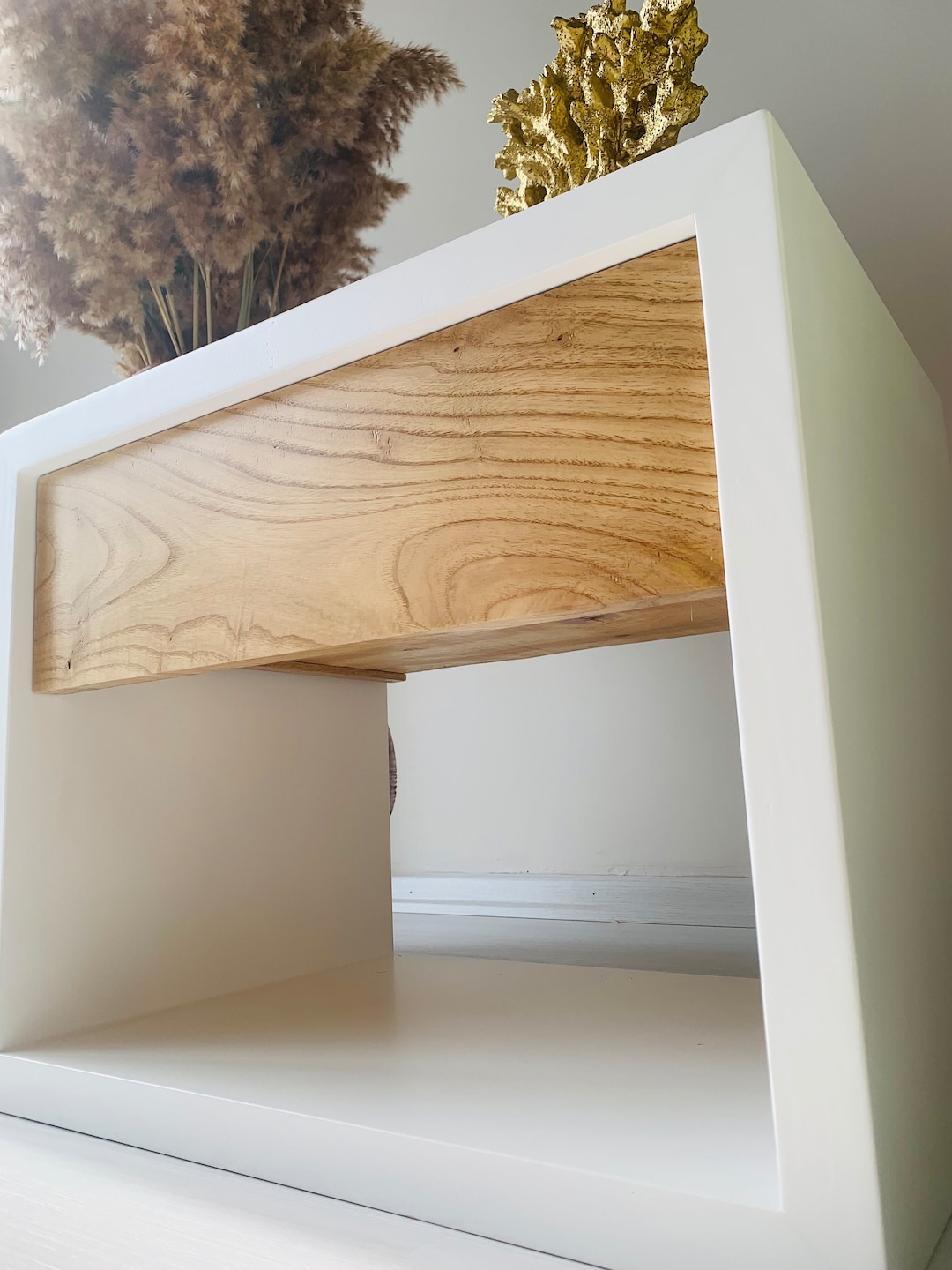 Modern Wooden Nightstand. Handmade Bedside Table, Modern Solid Wood ...