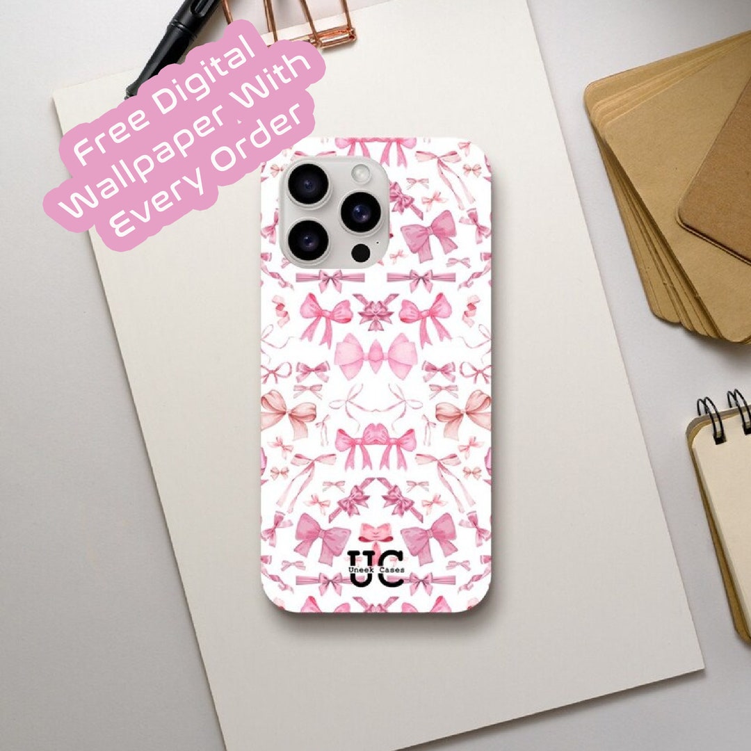 Pink Bow Collage Tough Mobile Cell Phone Case for iPhone and Samsung ...