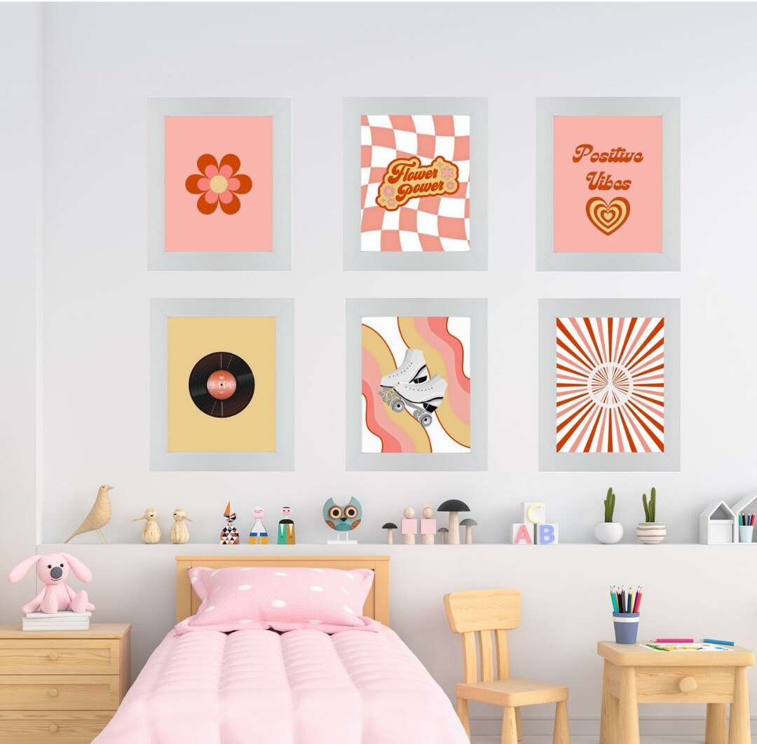 Set of 6 Groovy Design Digital Download Printable Art Gallery Wall Kids ...