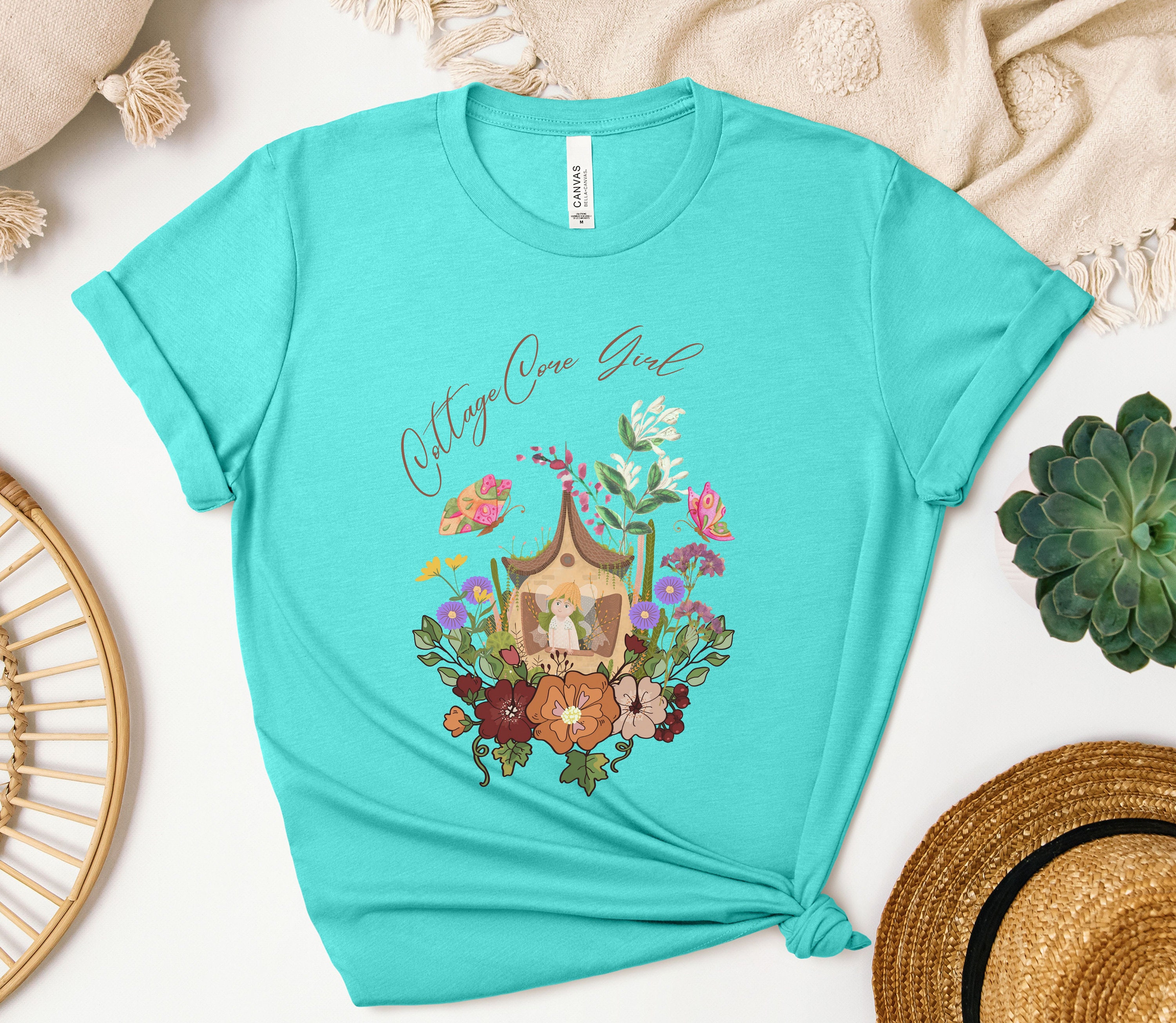 Cottagecore Girl Tee, Cottagecore Clothing, Fairy Girl T-shirt ...