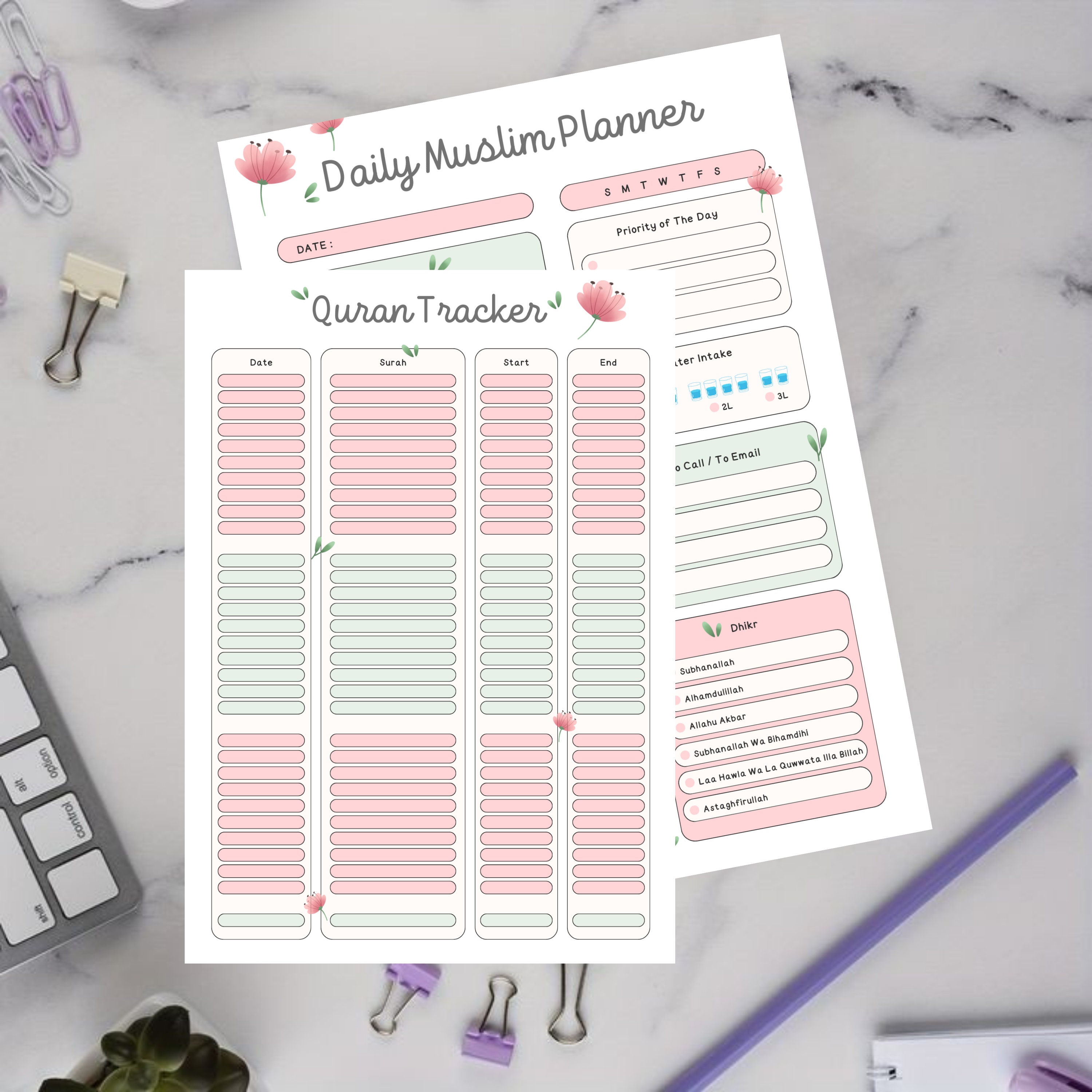 Islamic Daily Planner: Digital, Printable Muslim Planner for Efficient ...