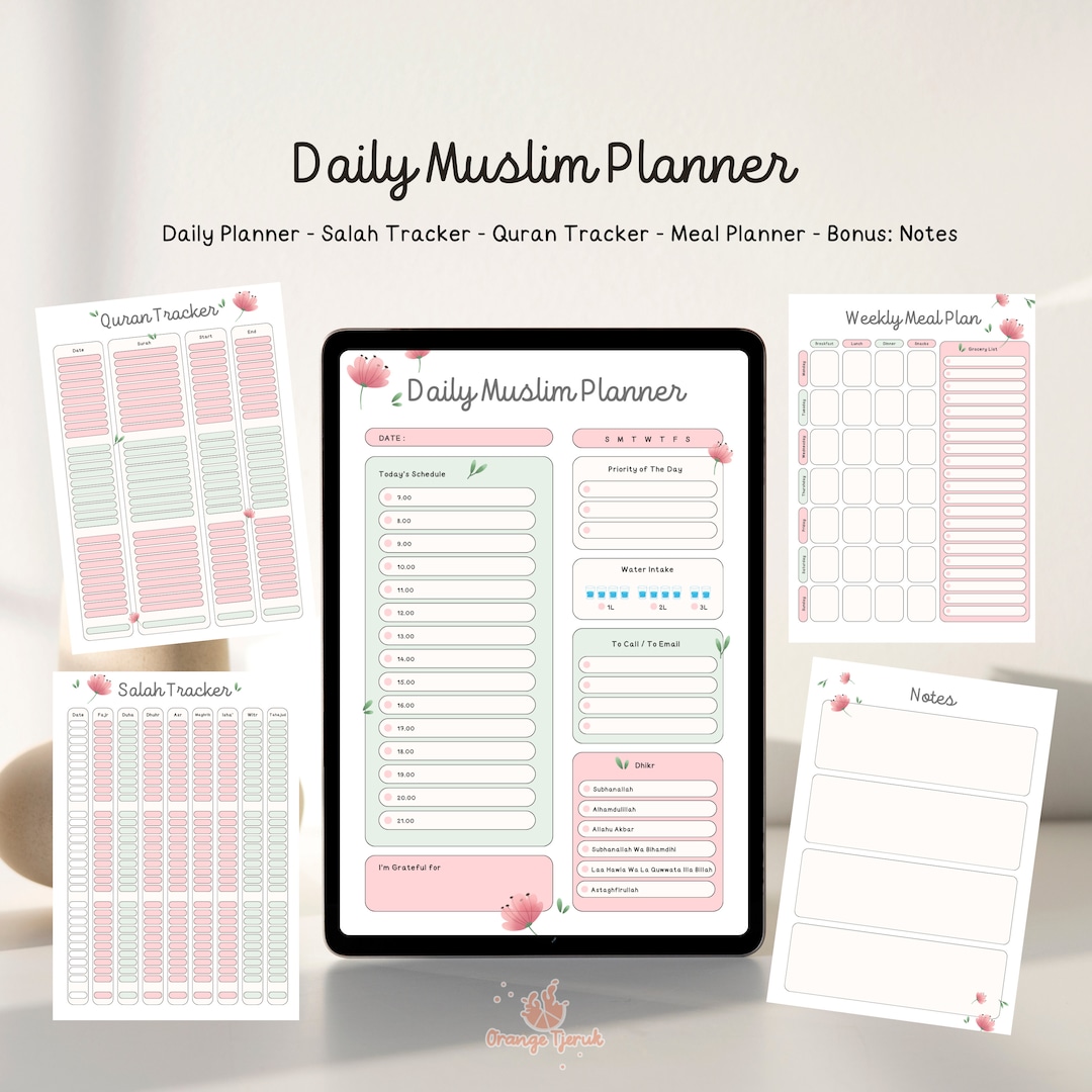 Islamic Daily Planner: Digital, Printable Muslim Planner for Efficient ...