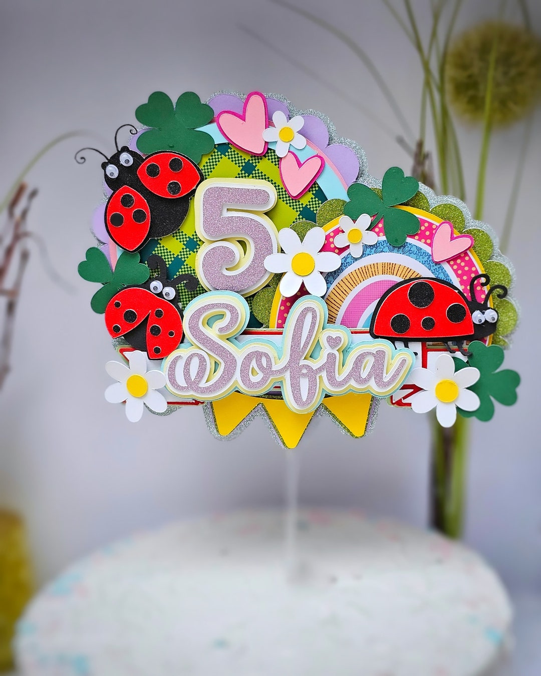 Personalized Ladybug Caketopper Cake Personalized Birthday Gift Cakes ...