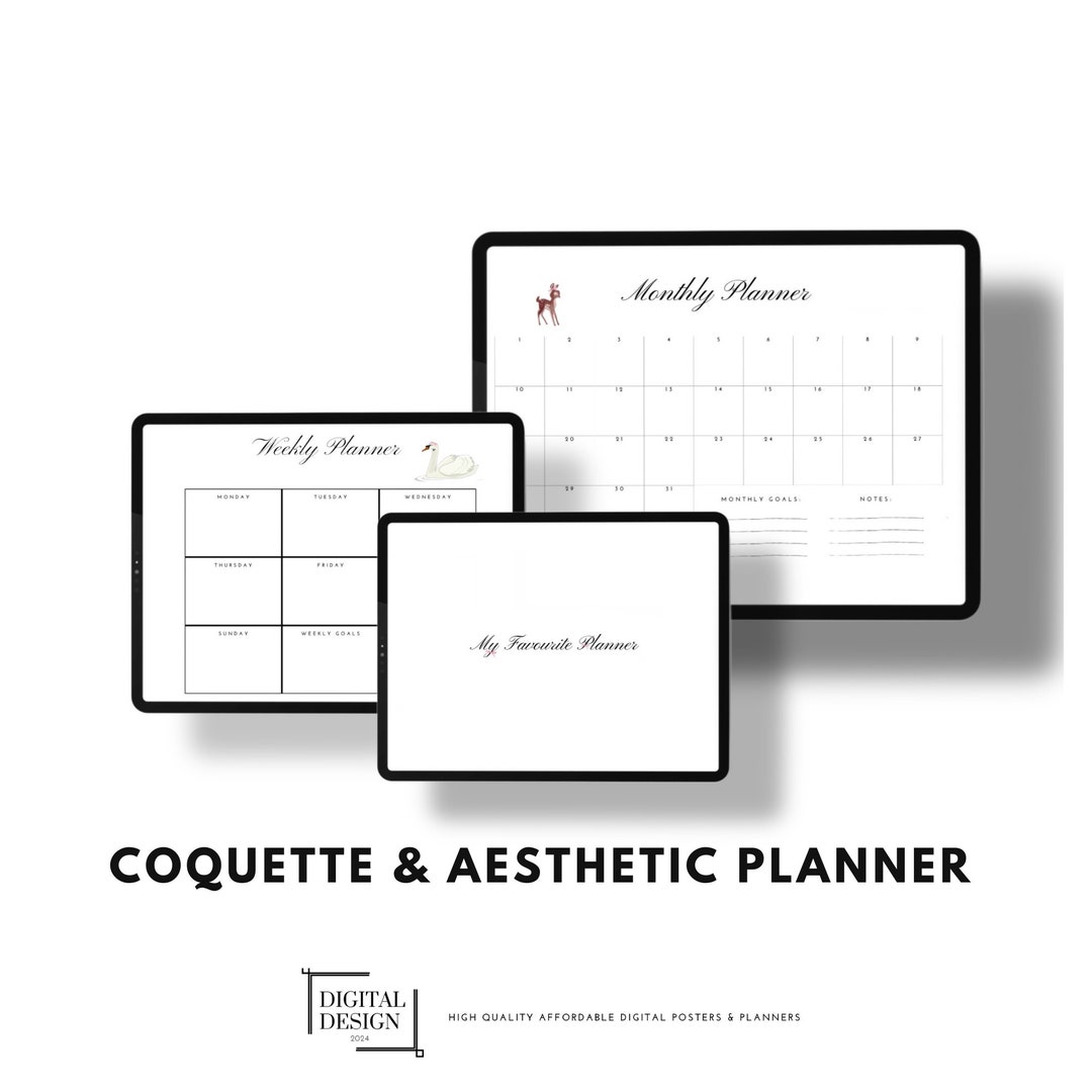 Coquette Planner Template Printable Daily, Weekly, and Monthly Planner ...