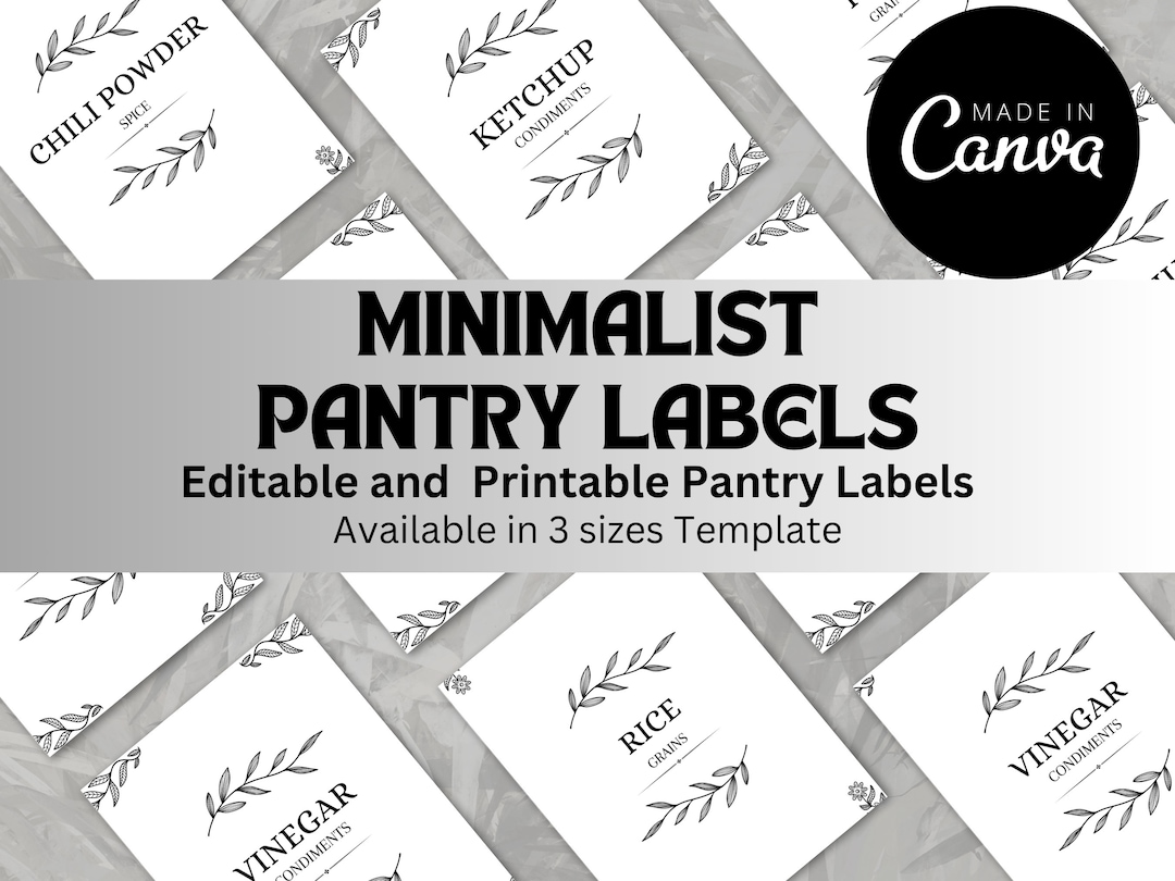 Minimalist Printable Pantry Labels Canva Editable Labels for Pantry ...