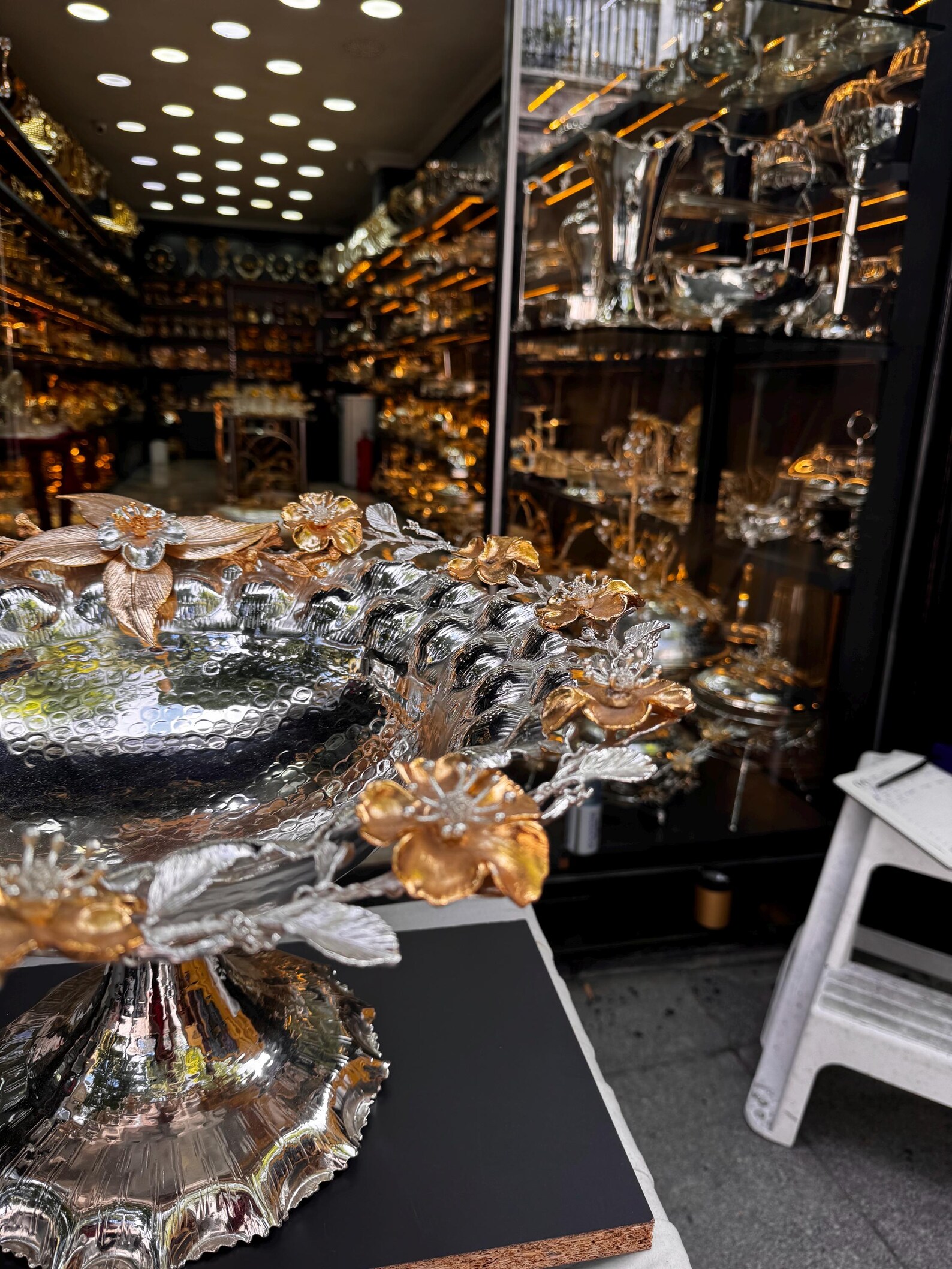 Large Fruit Display Stand Decorated With Lotus Flowers on Feet. - Etsy