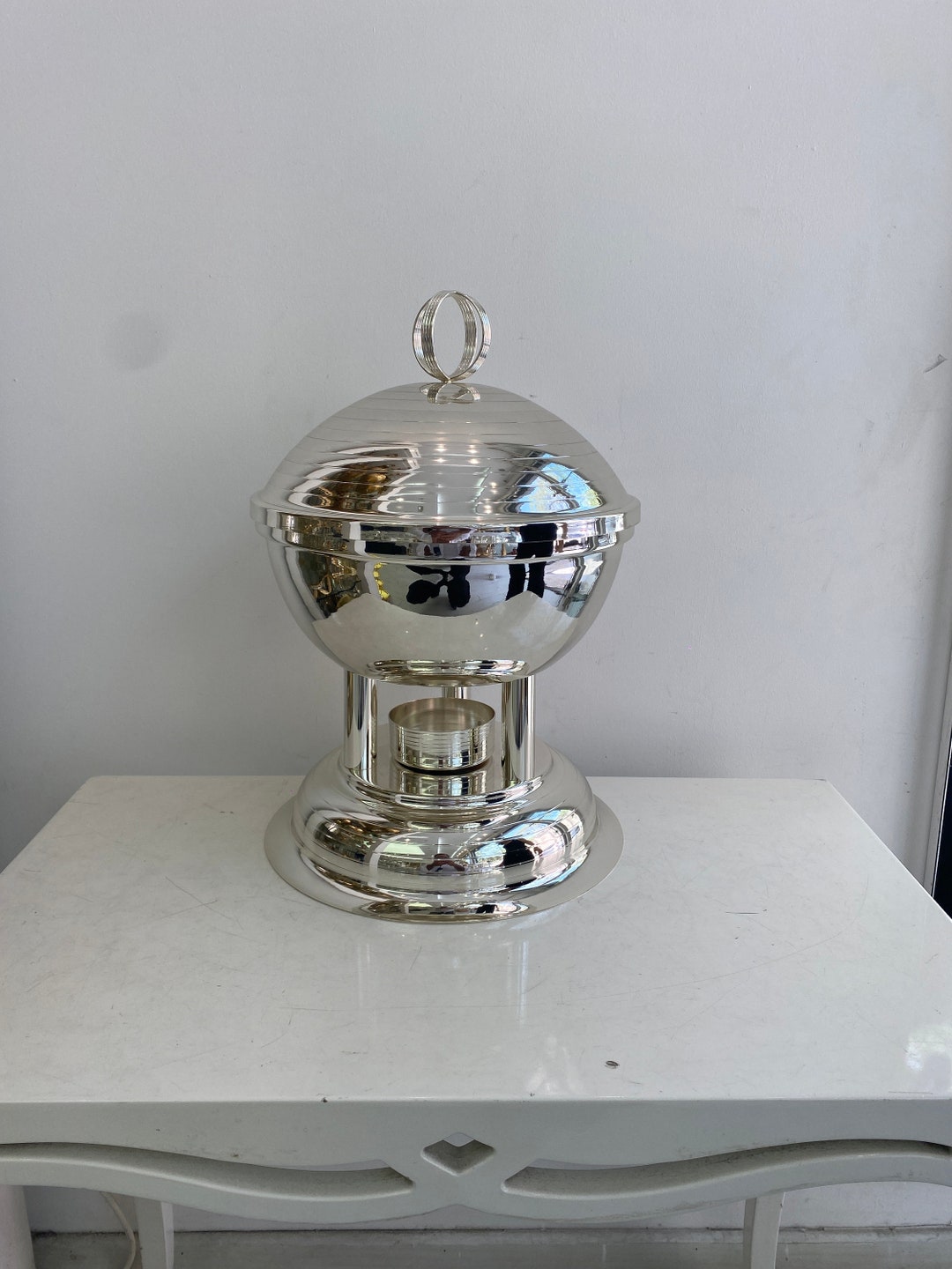 Silver Plated, Food Presentation Stand With Heater Compartment, Soup ...