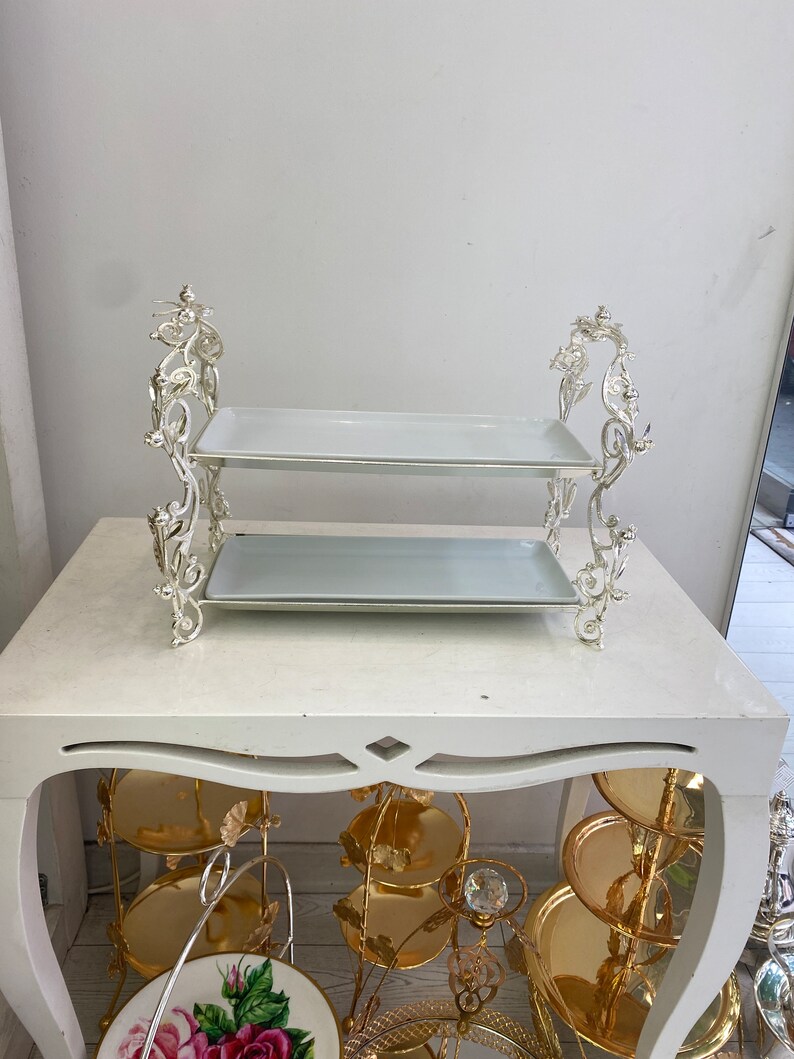 2-tier Silver Plated Cake and Snack Stand. - Etsy