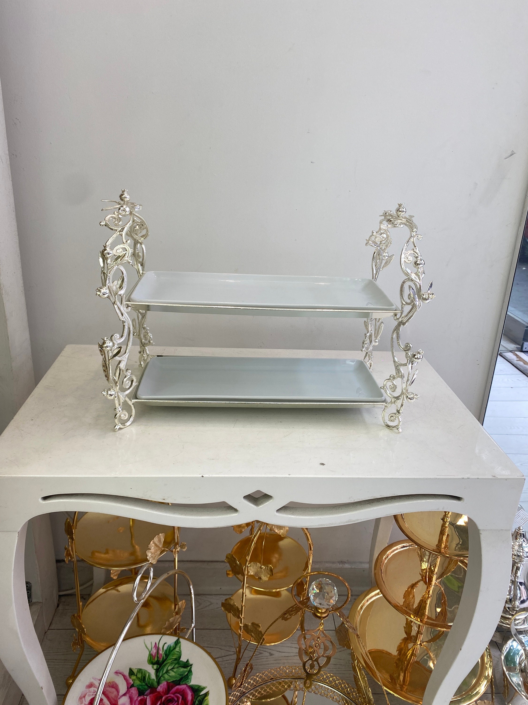 2-tier Silver Plated Cake and Snack Stand. - Etsy