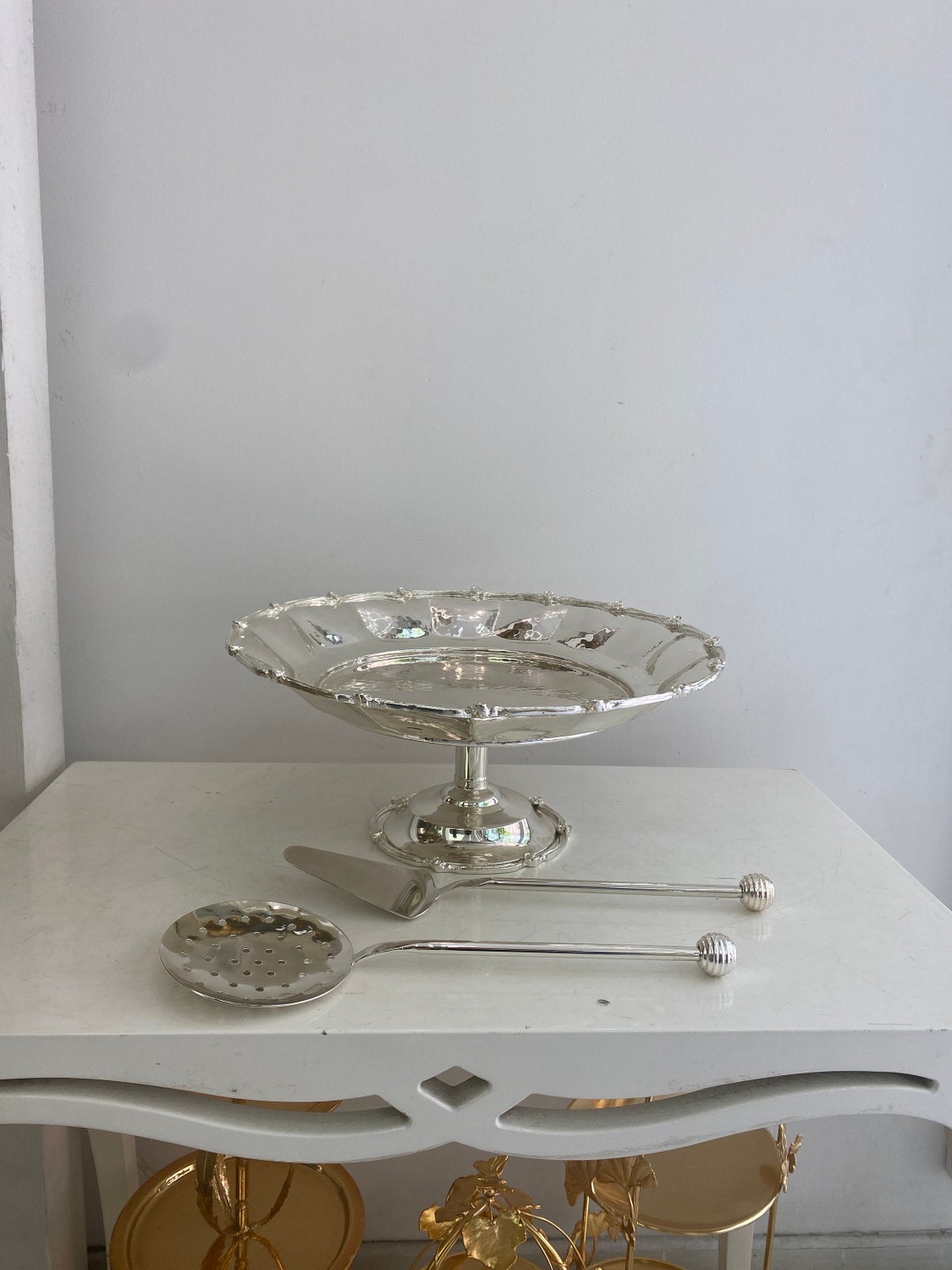 Silver Plated Food Presentation and Salad Presentation Stand, Cookie ...