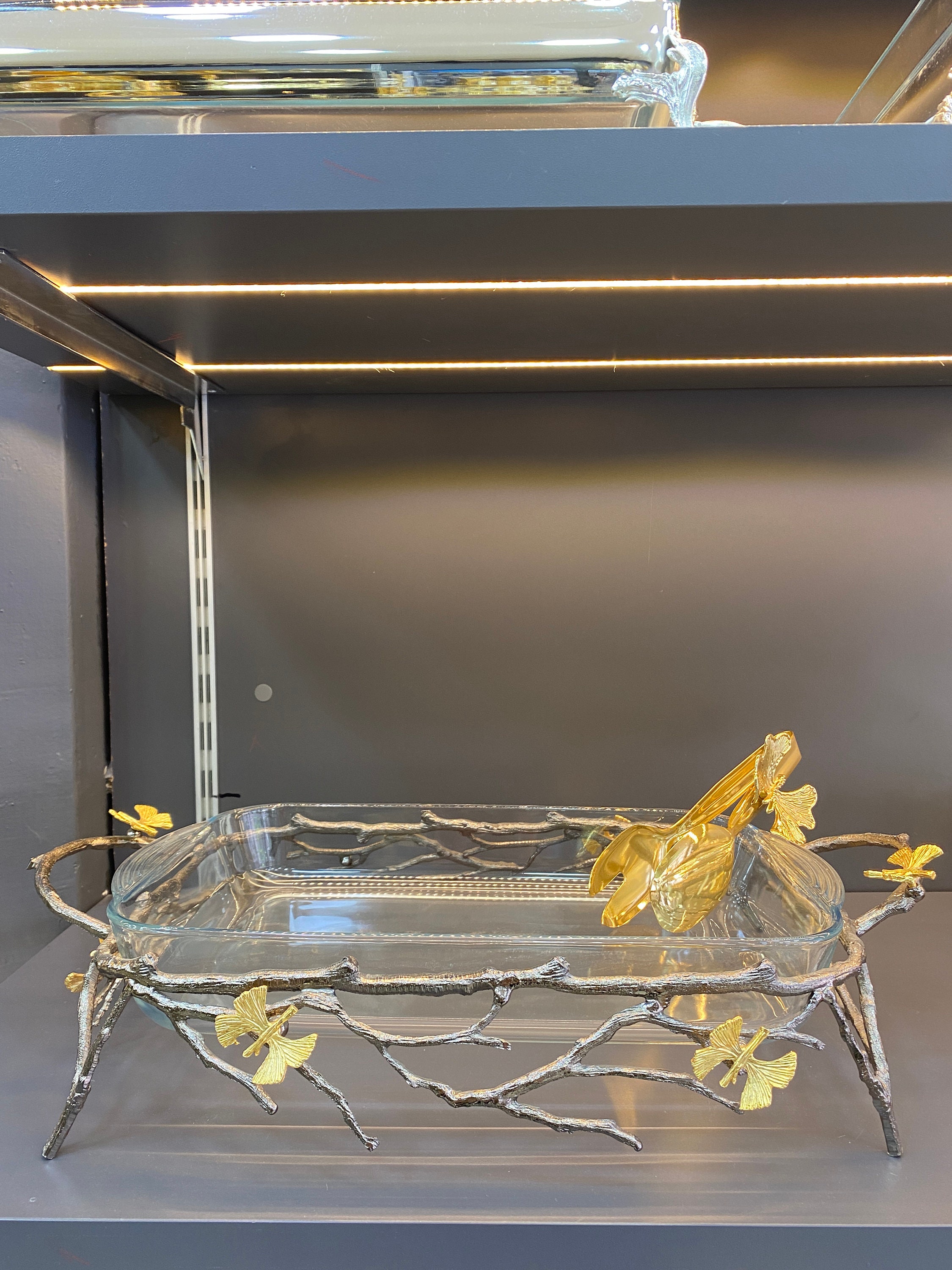 Antique Bronze Color Food Presentation Stand, Salad Bowl, Serving Plate ...