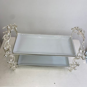 2-tier Silver Plated Cake and Snack Stand. - Etsy