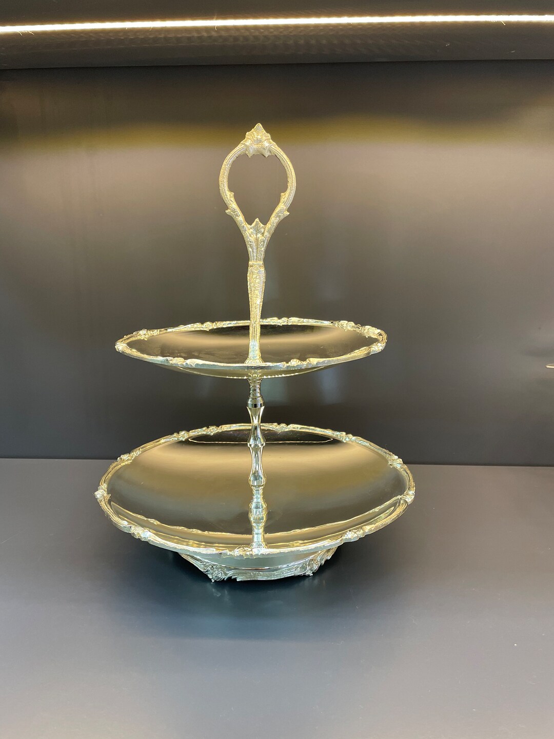 2-tier Silver Plated Cake and Snack Stand. - Etsy