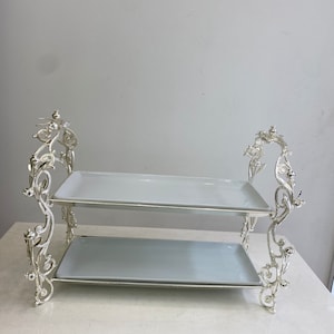 2-tier Silver Plated Cake and Snack Stand. - Etsy