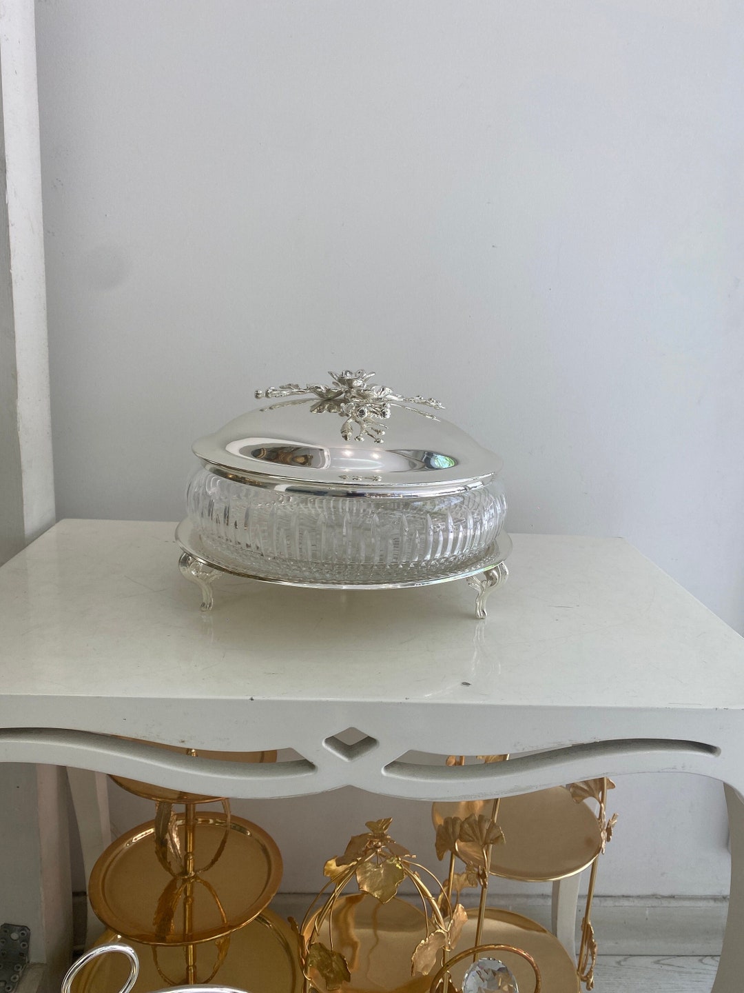 Silver Plated Food Presentation Stand, Salad Bowl, Serving Platter, Hot ...