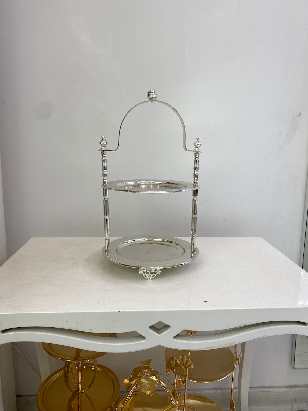 2-tier Silver Plated Cake and Snack Stand. - Etsy