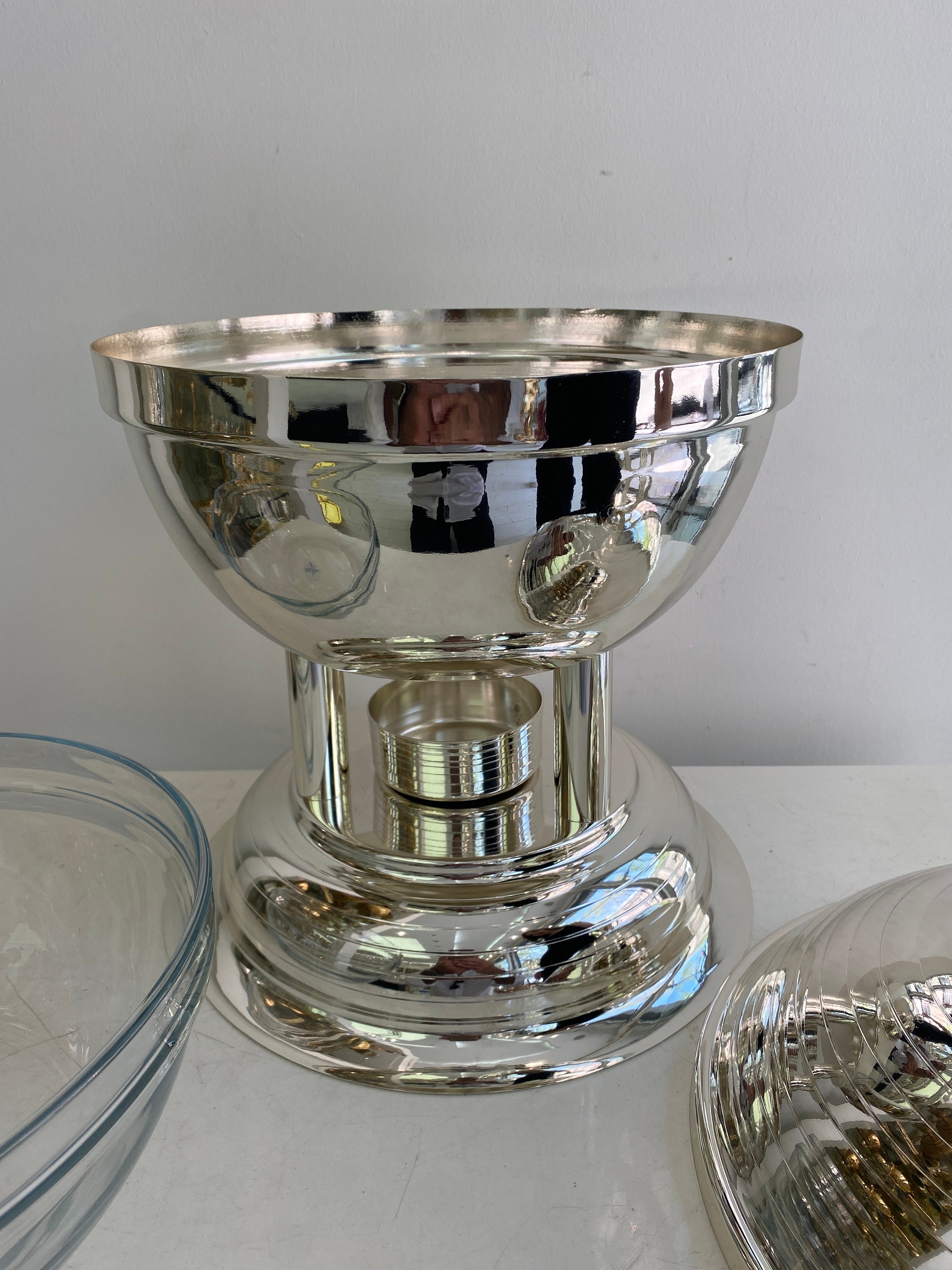 Silver Plated, Food Presentation Stand With Heater Compartment, Soup ...