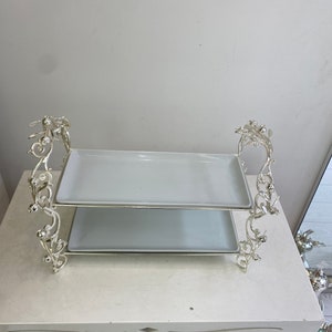 2-tier Silver Plated Cake and Snack Stand. - Etsy