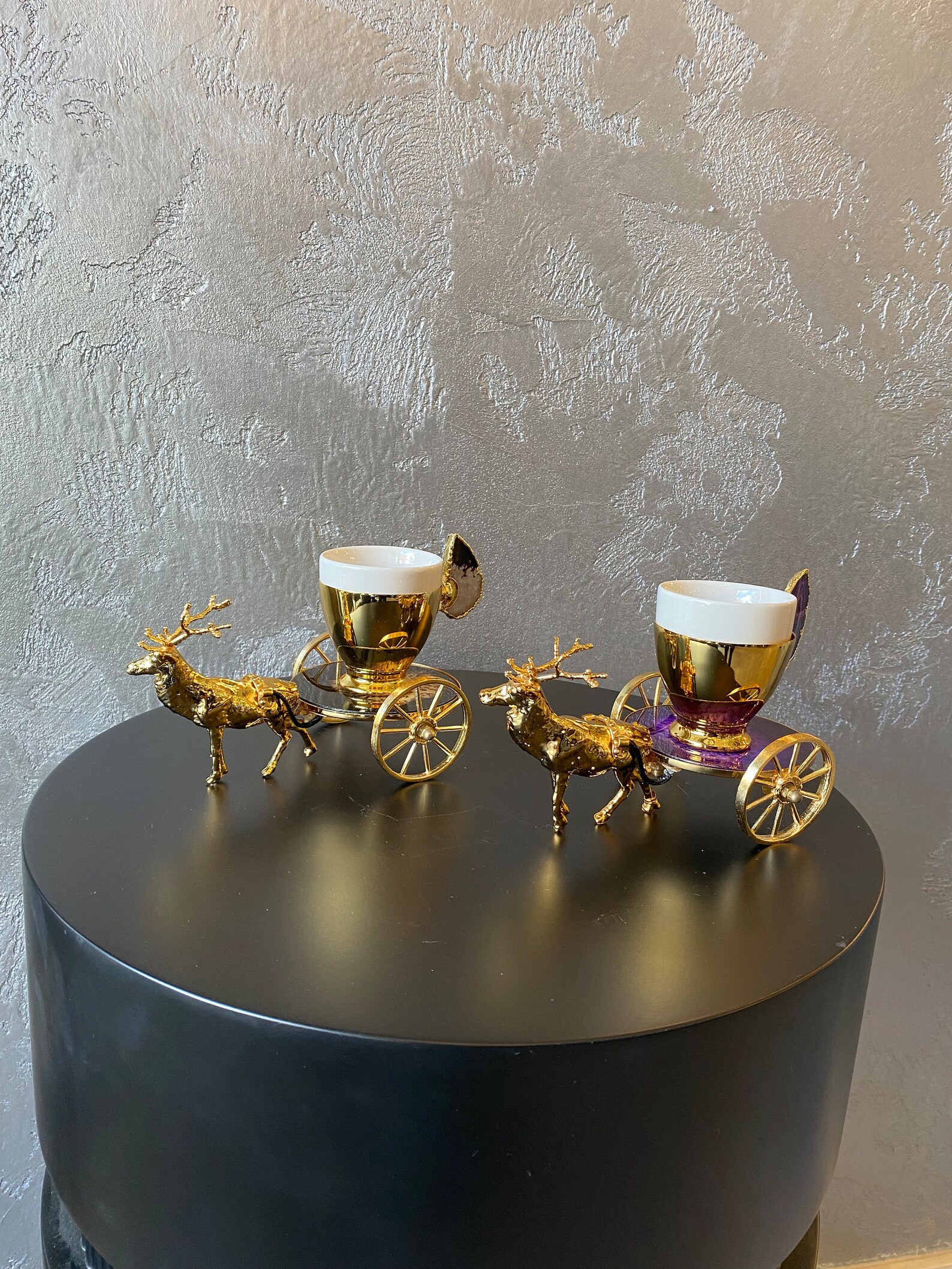 Set of 2 Coffee Cups, Expresso, Turkish Coffee With Deer Sculpture. - Etsy