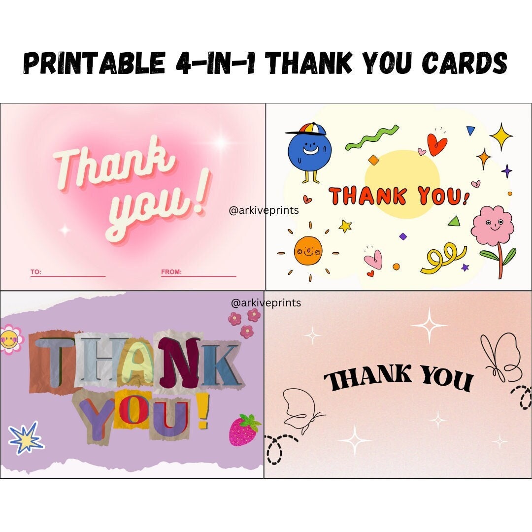 Printable Thank You Card | Thank You Card | Digital Thank You Card ...