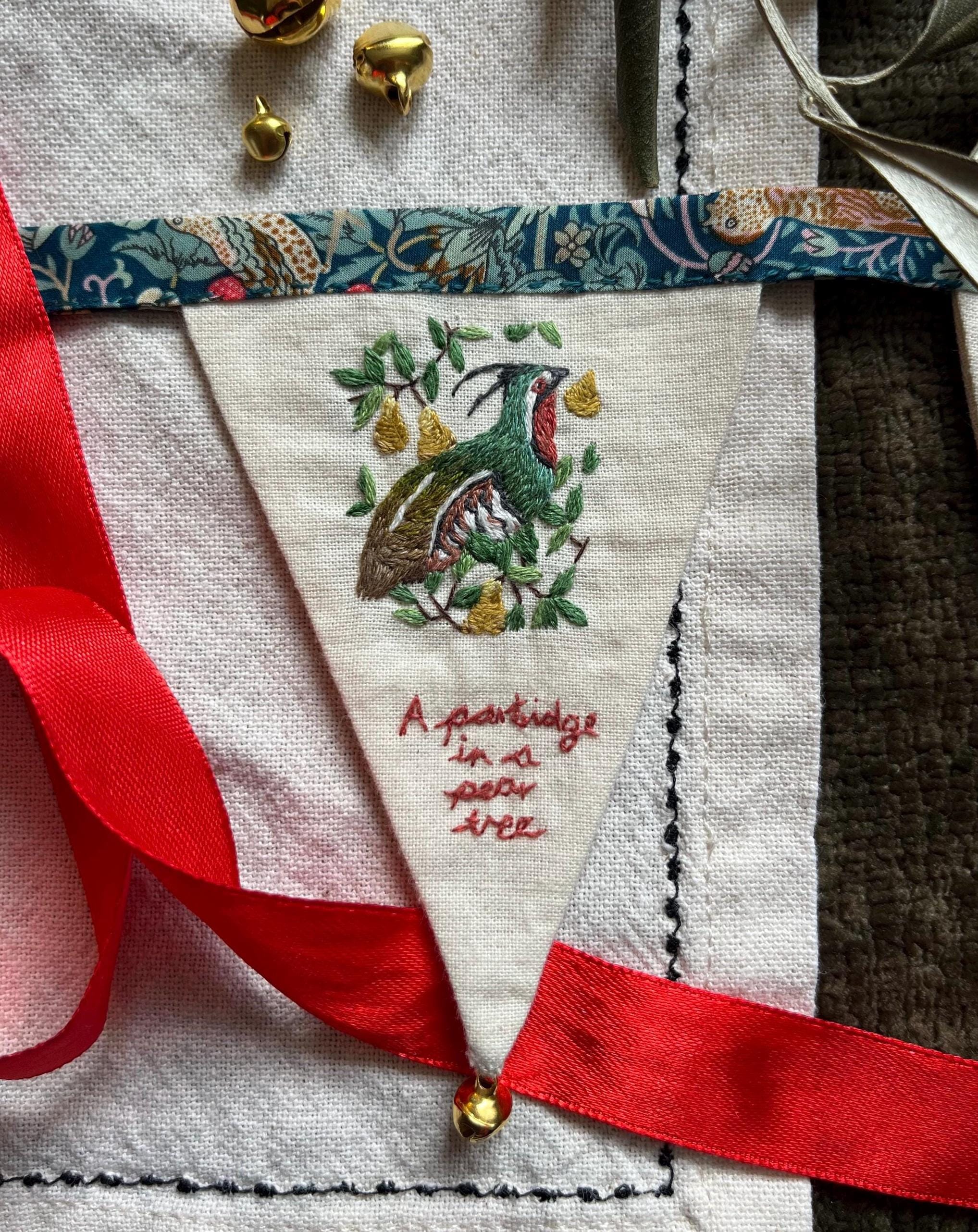 12 Days of Christmas Bunting: Hand Embroidery Pattern (digital Download ...