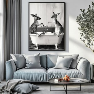 Cute Kangaroos in Tub Printable Wall Art | Kangaroo Photo | Kangaroo ...