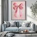 Balletcore Wall Art, Pink Bow Painting, Coquette Room Print, Aesthetic ...