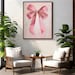 Balletcore Wall Art, Pink Bow Painting, Coquette Room Print, Aesthetic ...