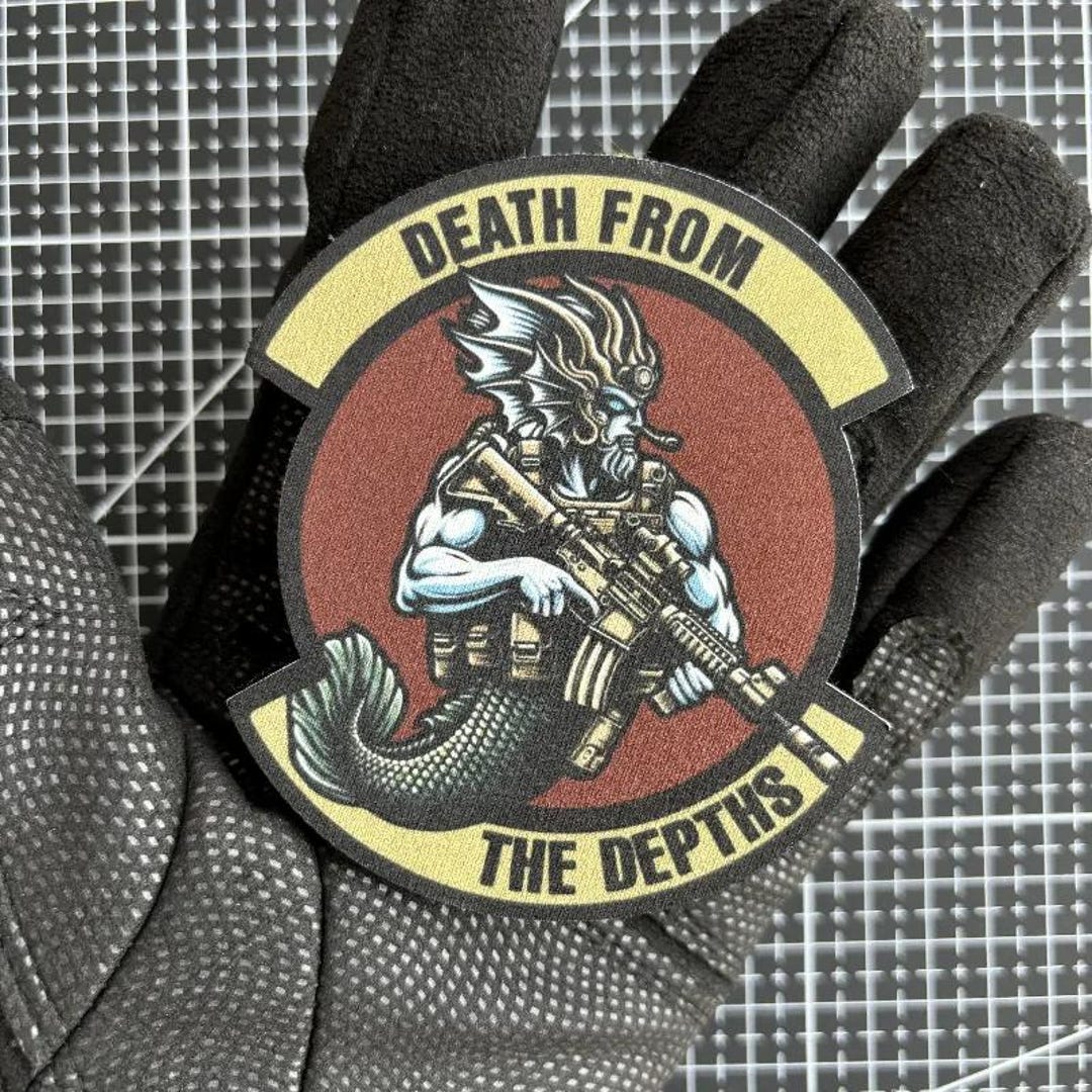 Army Soldier Poseidon Tactical Patch Rifleman Morale Badge Death Form ...